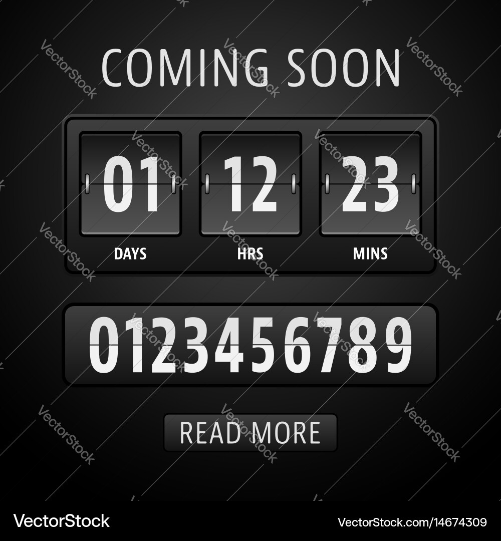 Countdown timer template Royalty Free Vector Image