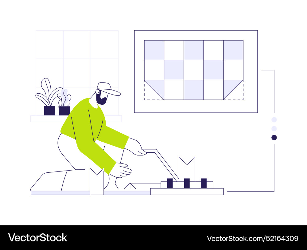 Cutting tiles abstract concept Royalty Free Vector Image