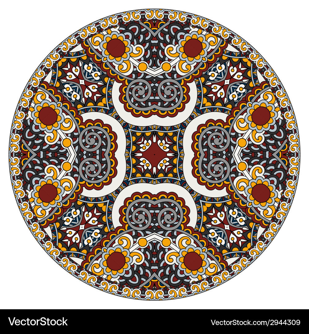 Decorative design of circle dish template round Vector Image