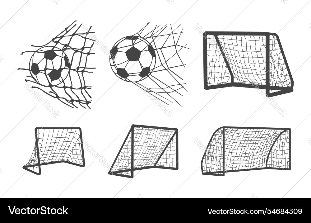 Football goal post svg net Royalty Free Vector Image
