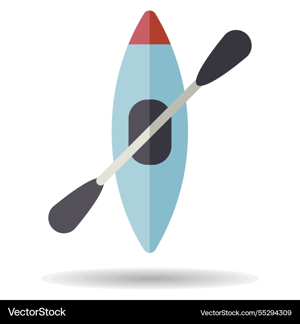 Kayak with paddle icon camping sign Royalty Free Vector