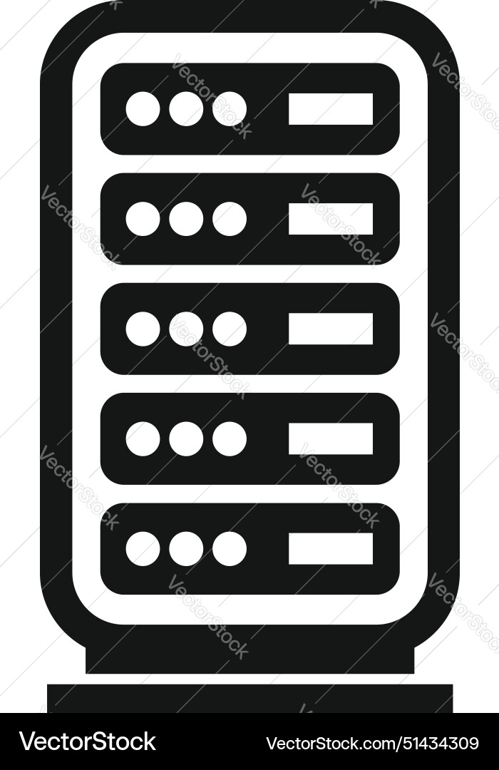 Modern server rack icon for data storage Vector Image