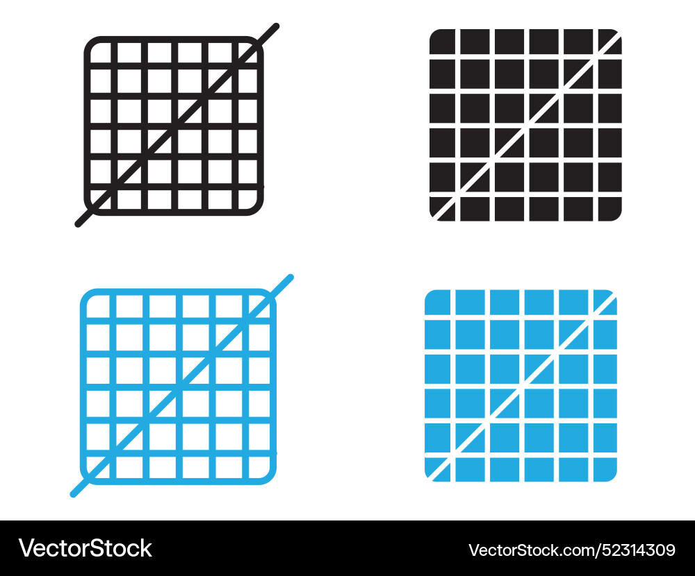 Off the grid icon black and white outline sign Vector Image