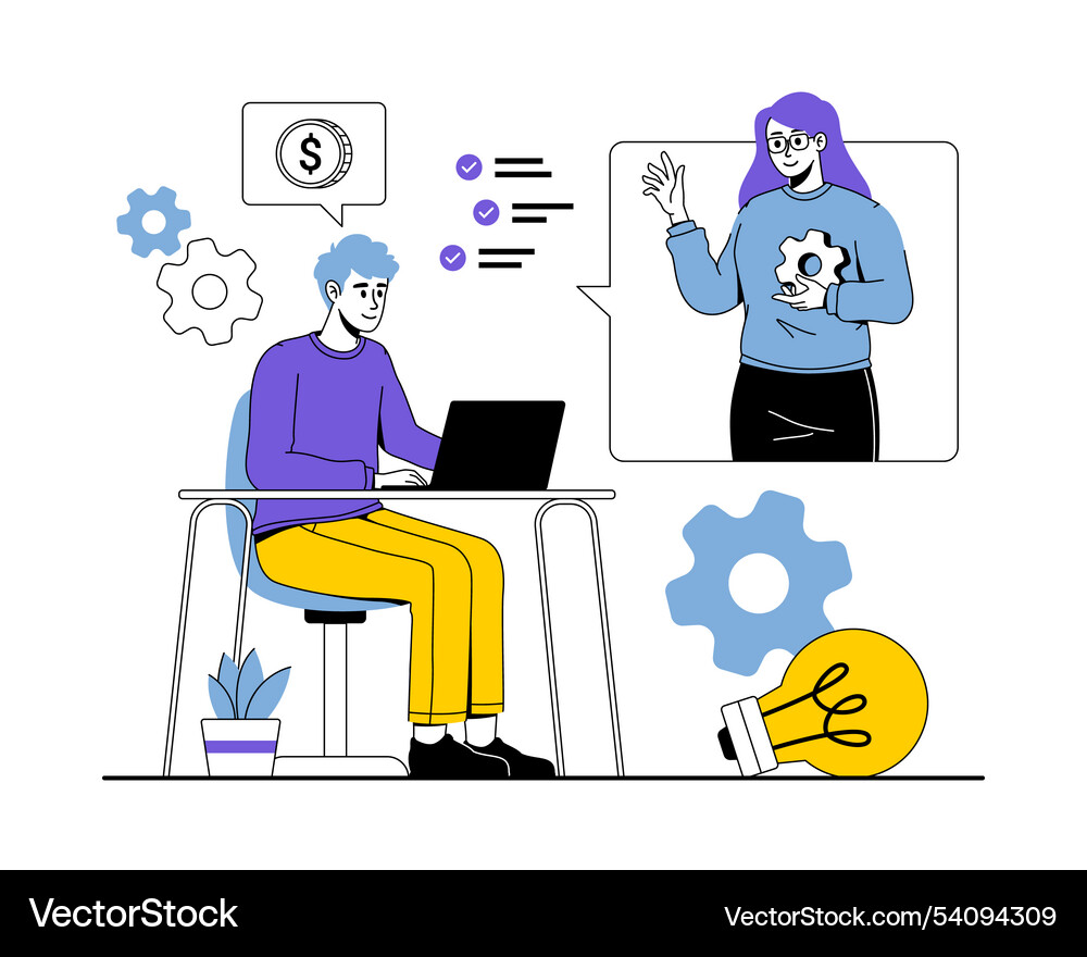 Remote collaboration tools Royalty Free Vector Image
