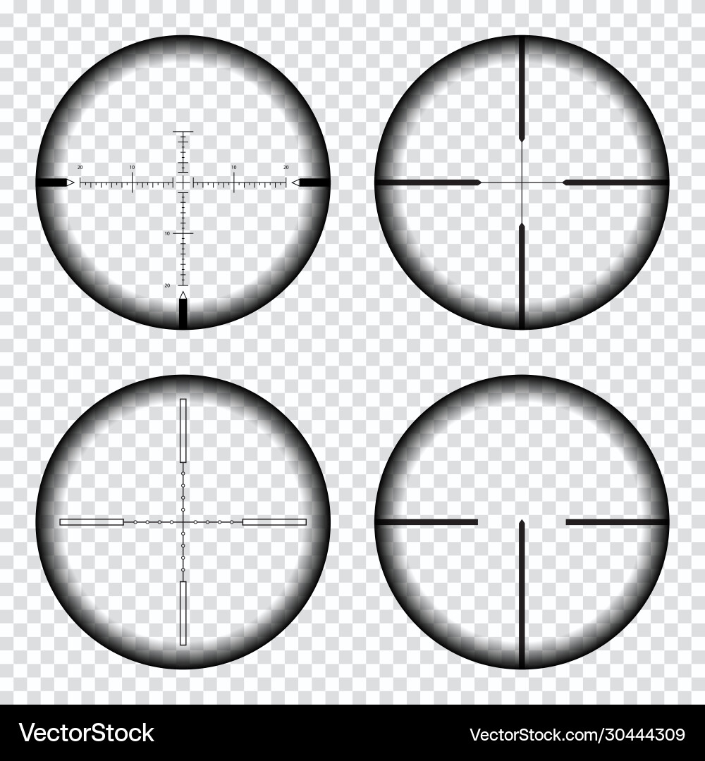 Sniper scope crosshairs view rifle aim Royalty Free Vector