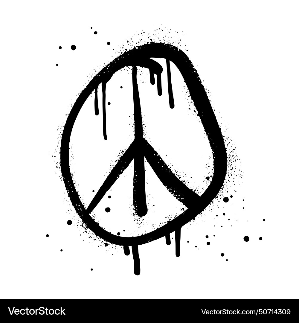 Spray painted graffiti peace sign Royalty Free Vector Image