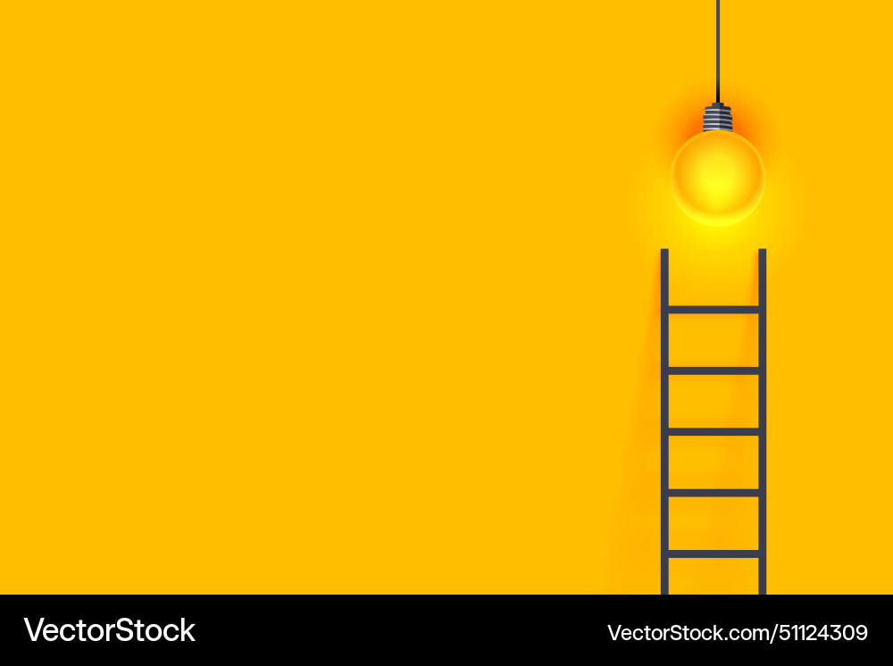 Success ladder concept yellow background Vector Image
