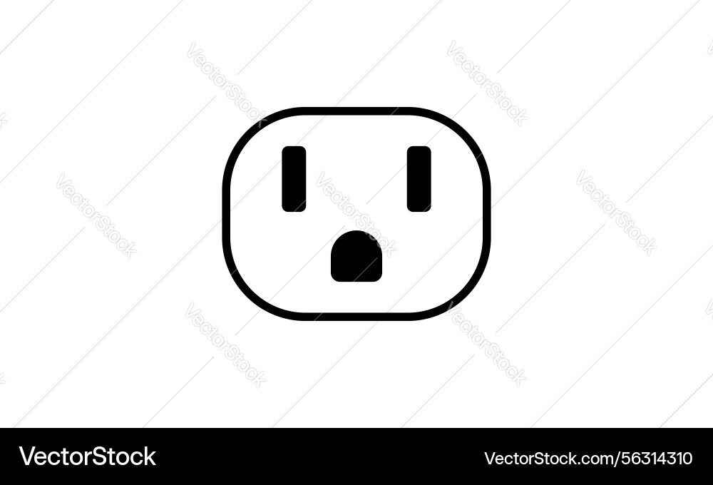Ac power plug and socket icon nema 5-15 Royalty Free Vector