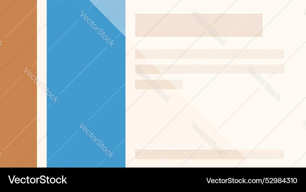 Blank ticket template with blue and brown design Vector Image