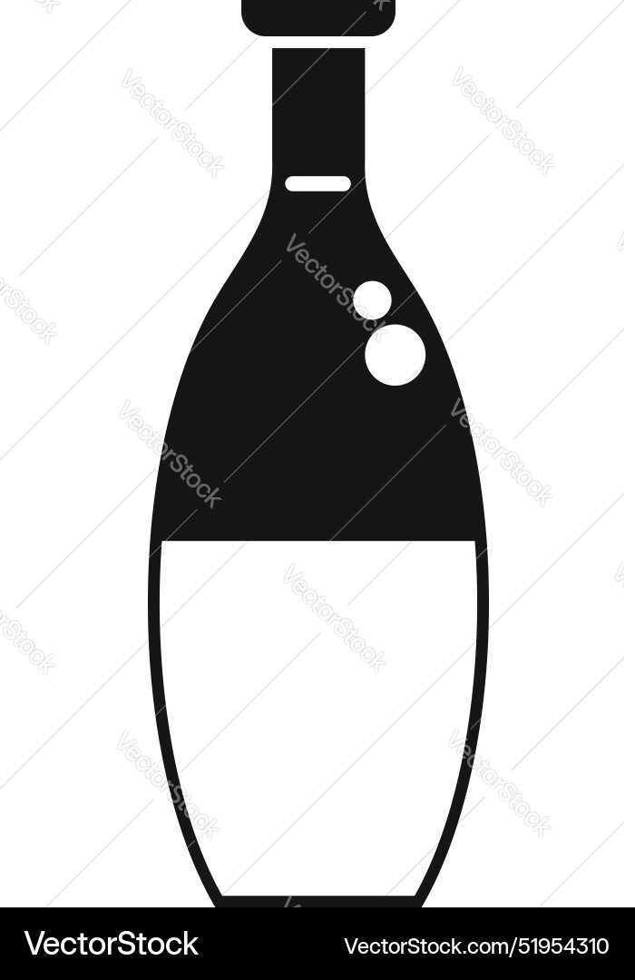 Chemistry flask containing liquid solution icon Vector Image