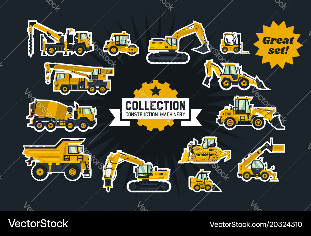 Collection of construction equipment special Vector Image
