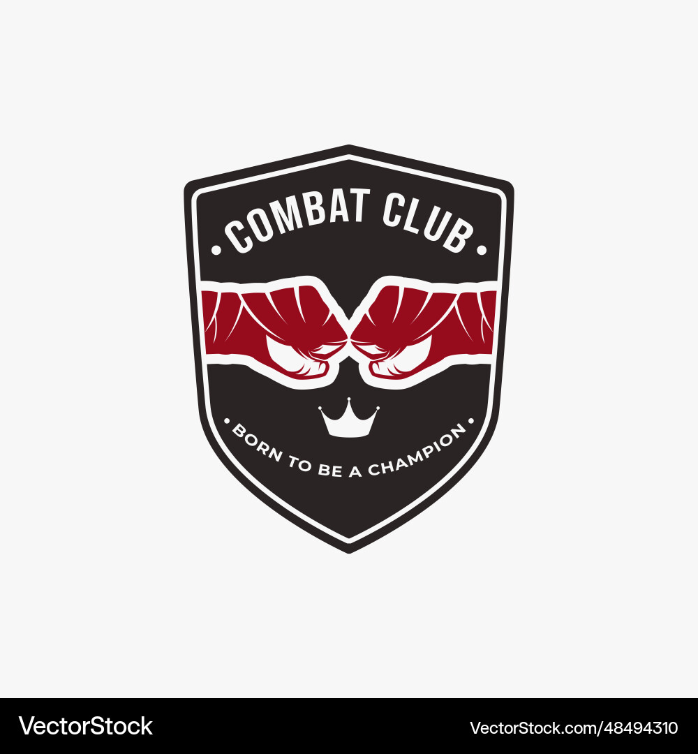 Combat club log fighting boxing logo Royalty Free Vector