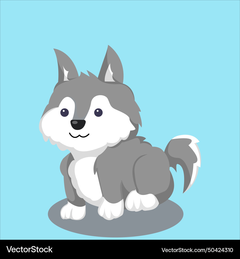 Cute wolf character design Royalty Free Vector Image
