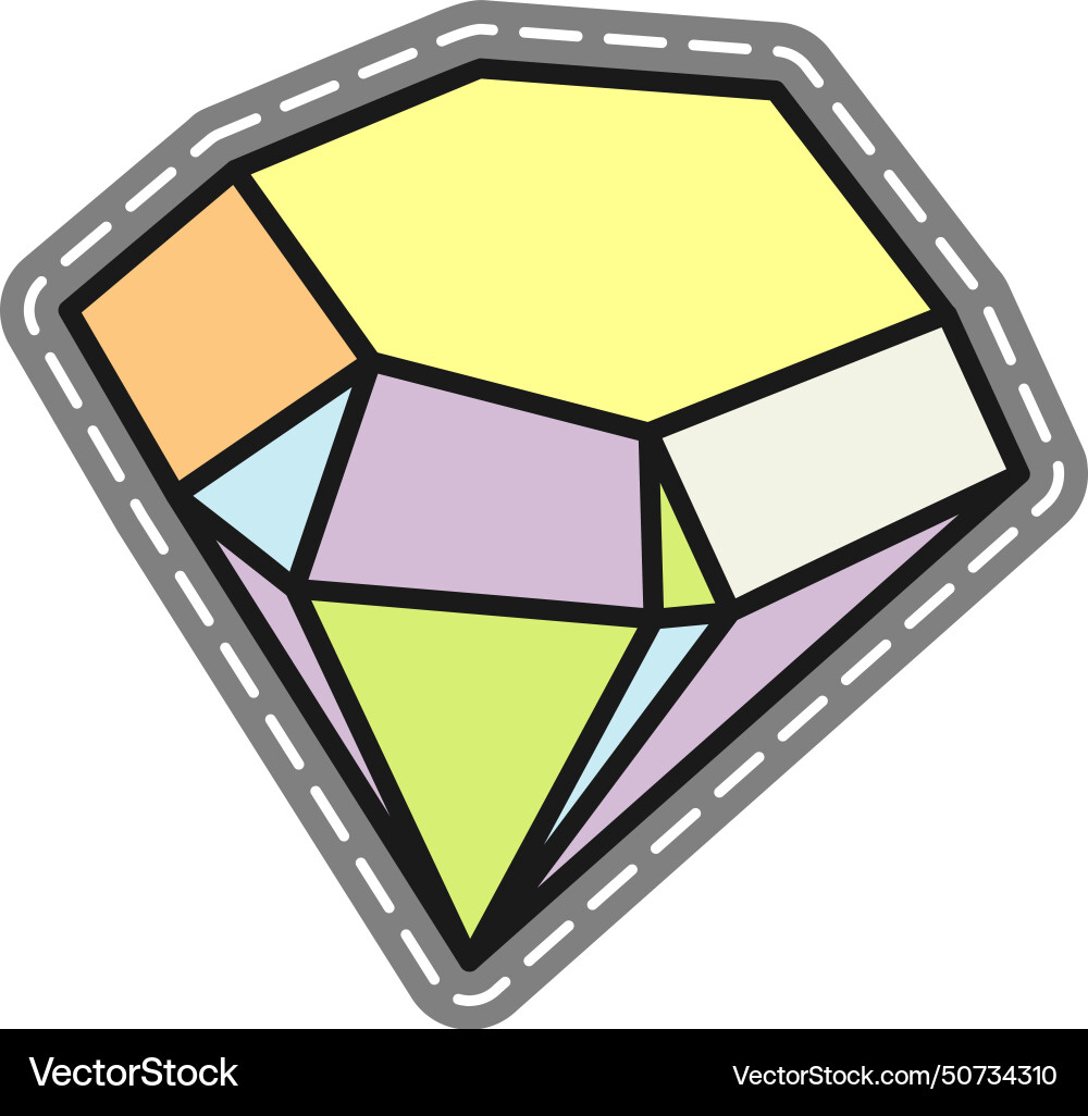 Diamond patch colorful jewel sticker shiny Vector Image