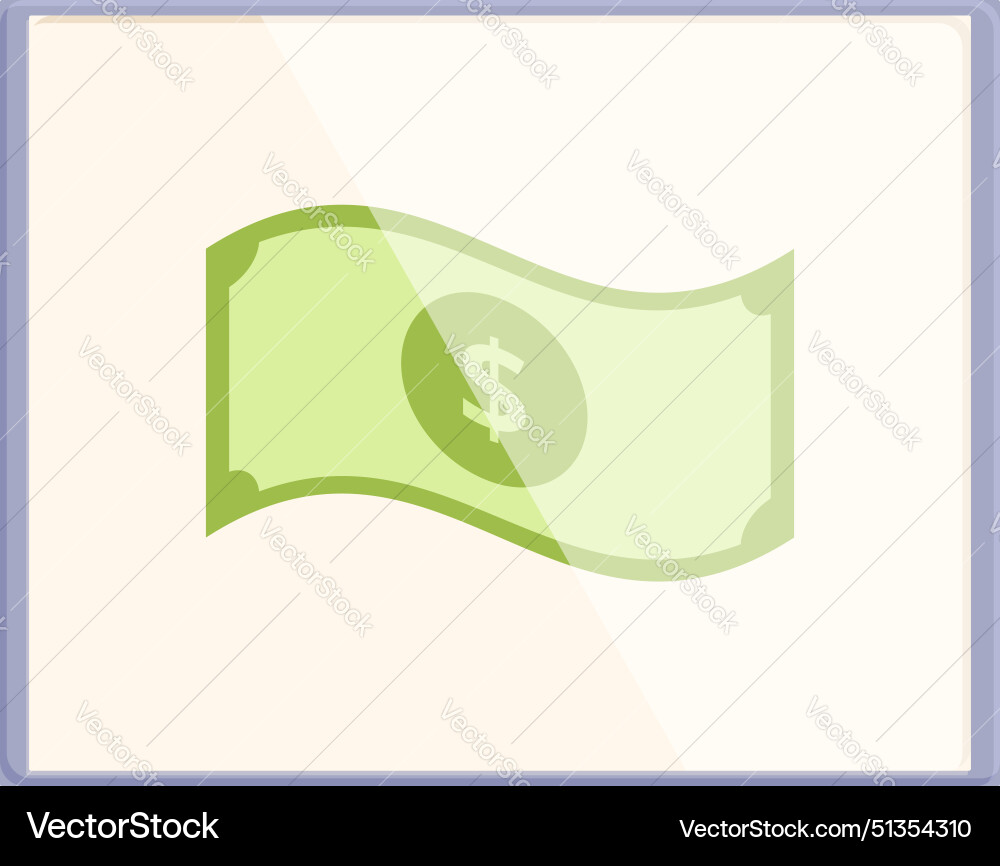 Flat design of dollar bill Royalty Free Vector Image