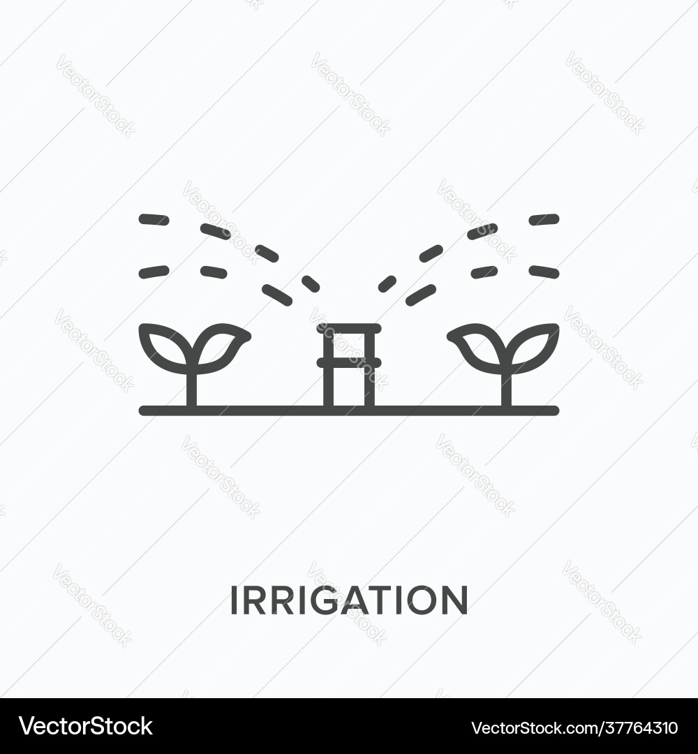 Irrigation flat line icon outline Royalty Free Vector Image