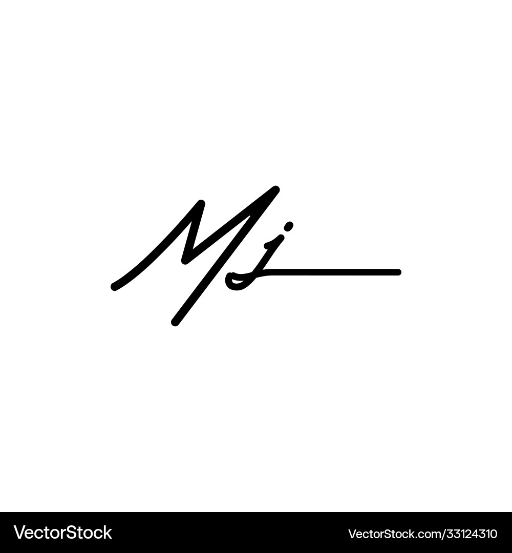 Letter mj signature logo template Royalty Free Vector Image