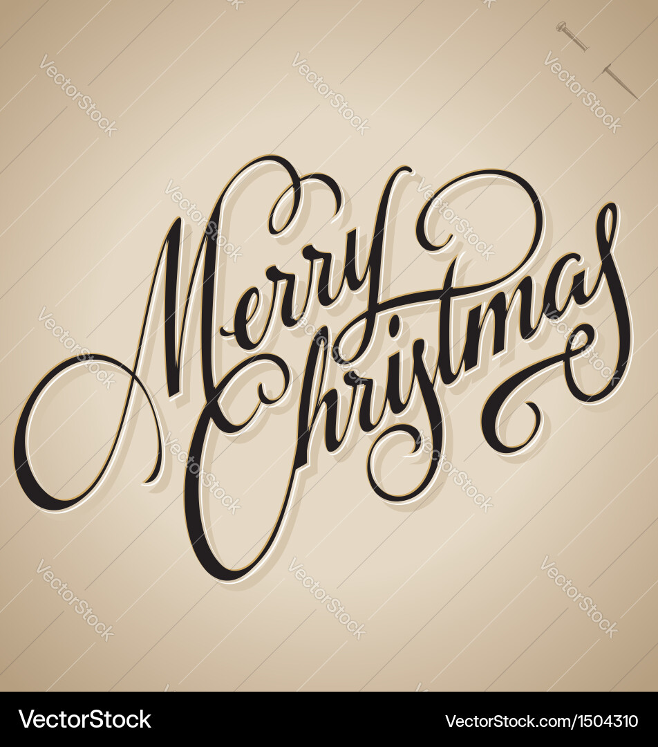 Merry Christmas Calligraphy Royalty Free Vector Image