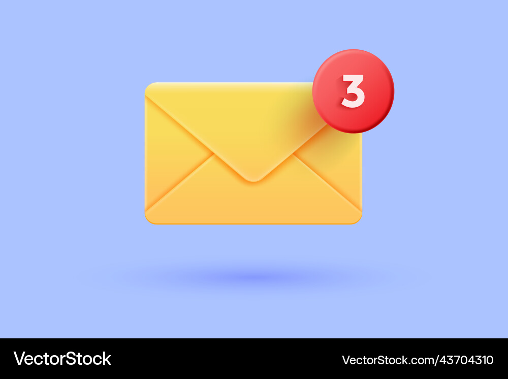 Modern 3d of e-mail notification concept Vector Image