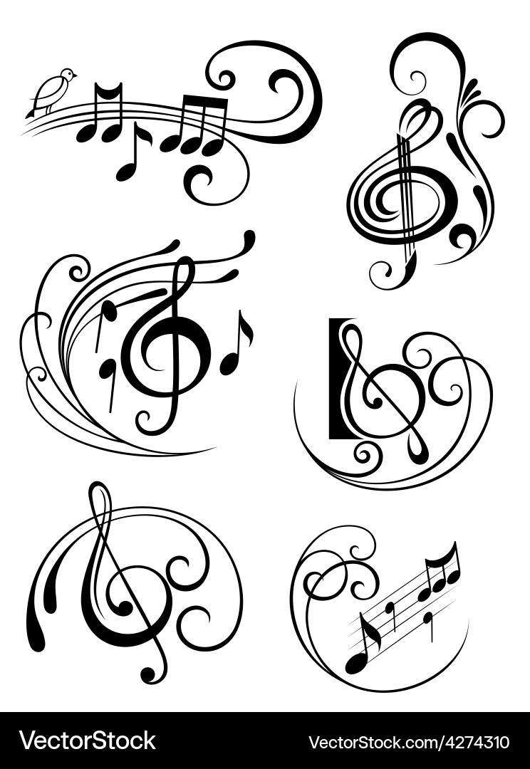 Music notes Royalty Free Vector Image - VectorStock