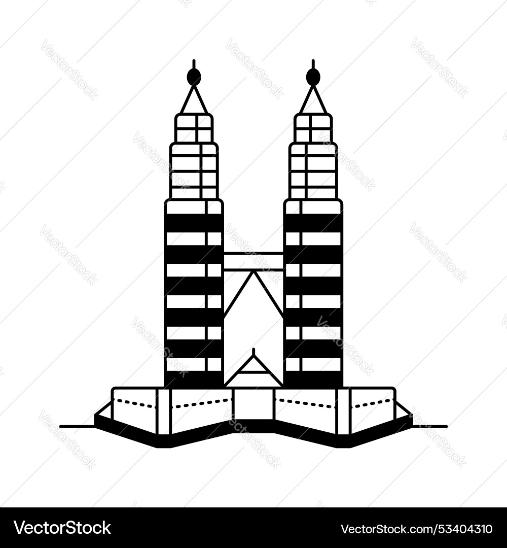 Petronas tower Royalty Free Vector Image - VectorStock