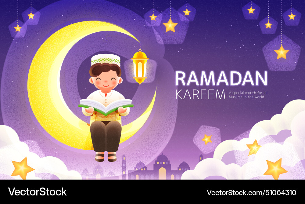 Ramadan blessings banner Royalty Free Vector Image