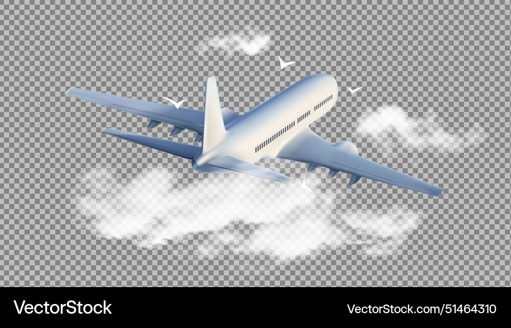 Realistic aircraft passenger plane in different Vector Image