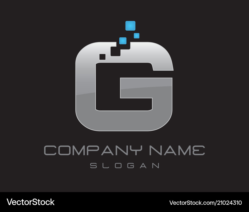 Techno letter g Royalty Free Vector Image - VectorStock