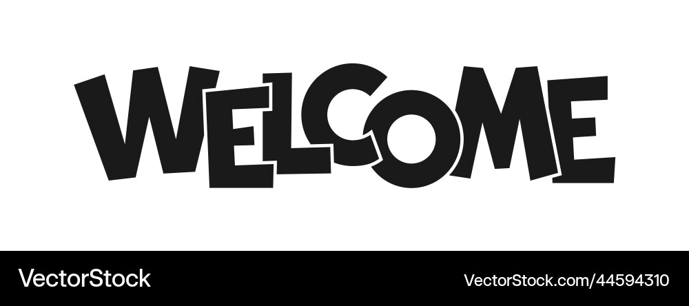 Welcome black banner header print sticker stamp Vector Image