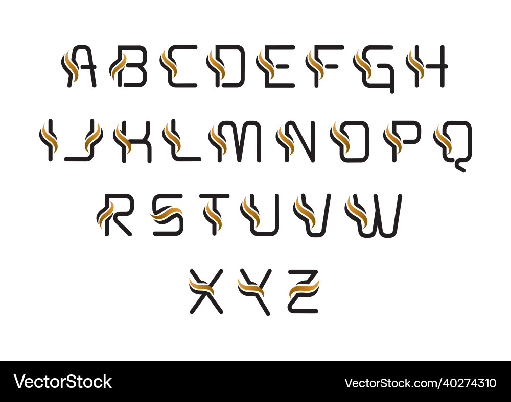 Wing line alphabet concept design Royalty Free Vector Image