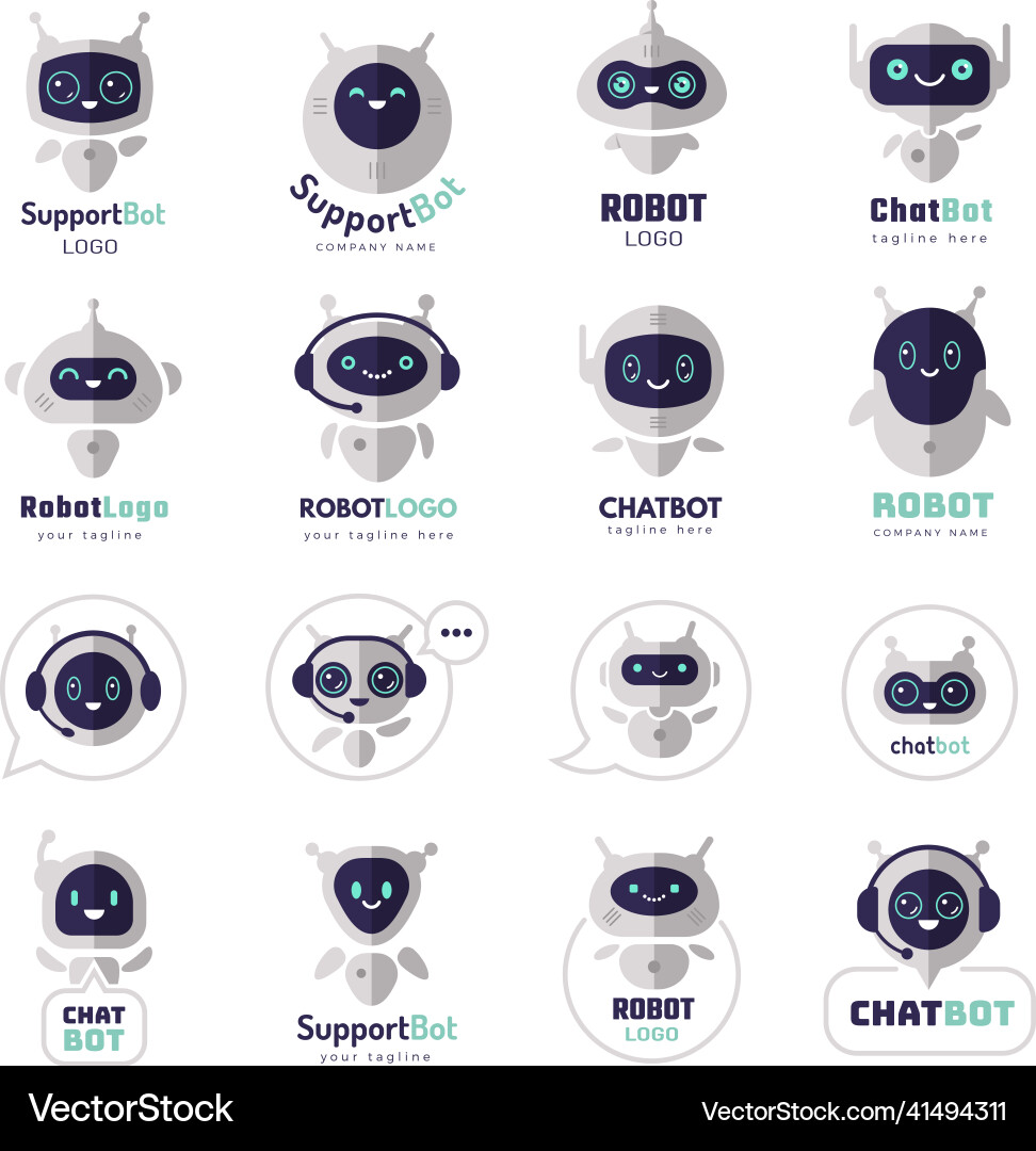 Chatbot logo virtual future electronic cyborg Vector Image