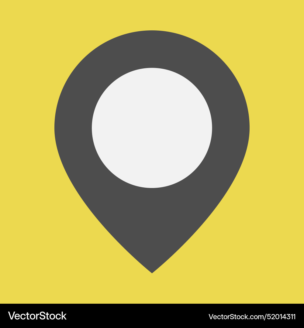 Gray location pin with big white dot Royalty Free Vector