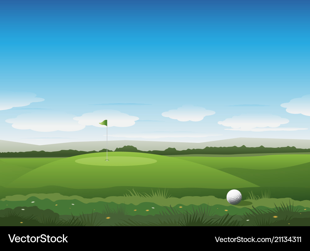 Green Field Golf Landscape Royalty Free Vector Image