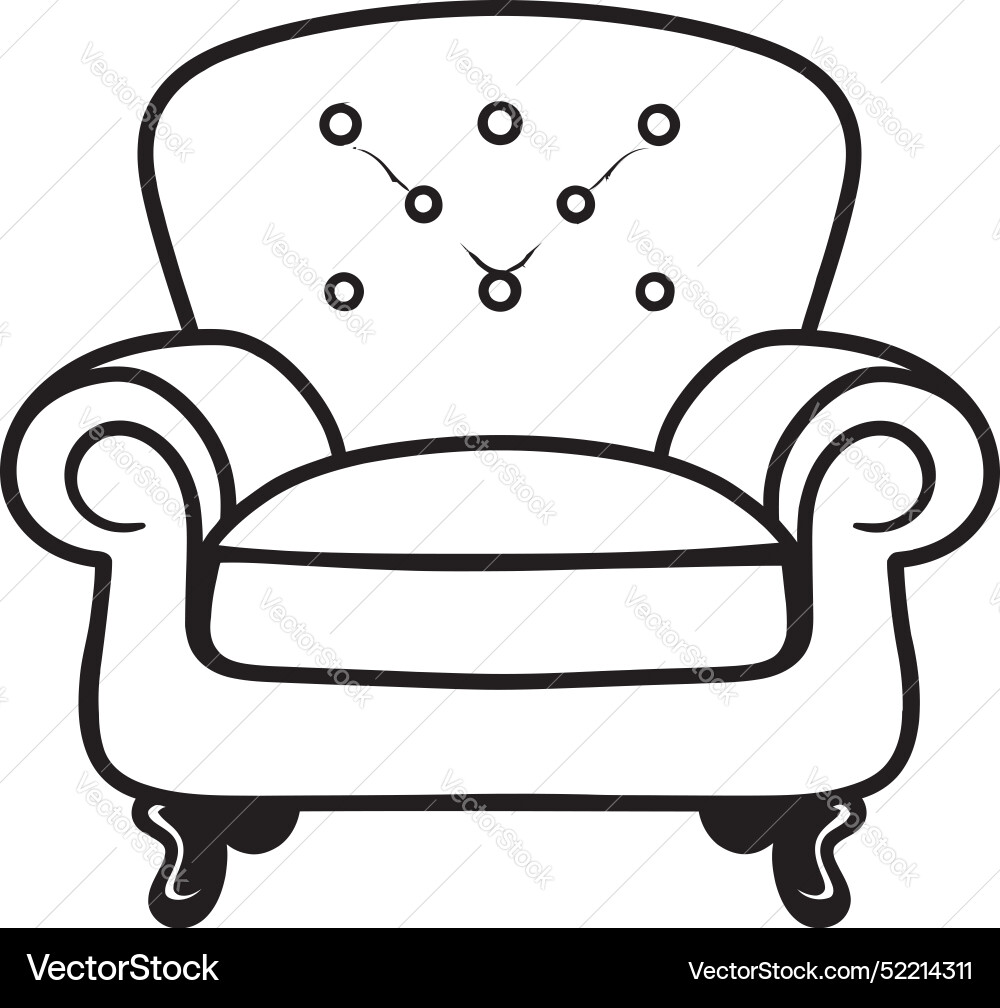 Harmonious seating black chair iconic emblem Vector Image