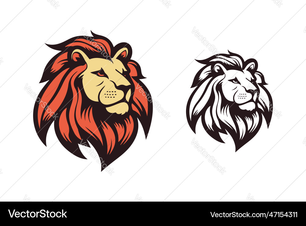 Lion Head Logo Template Royalty Free Vector Image