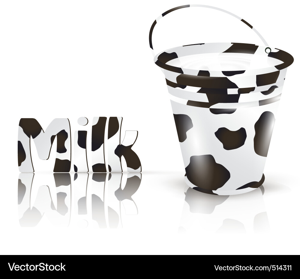 Milk bucket Royalty Free Vector Image - VectorStock