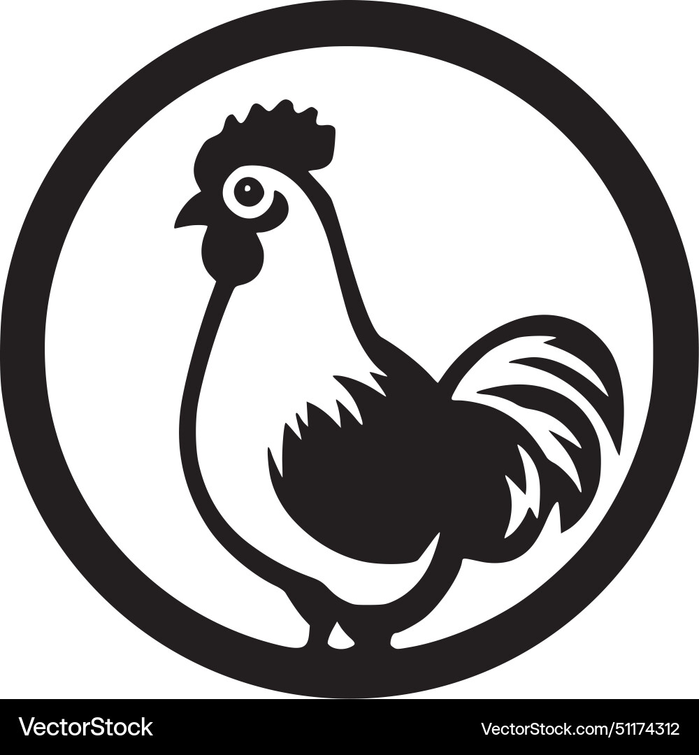 Chicken - black and white isolated icon Royalty Free Vector