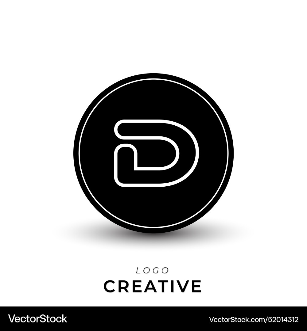D creative latter logo design branding Royalty Free Vector