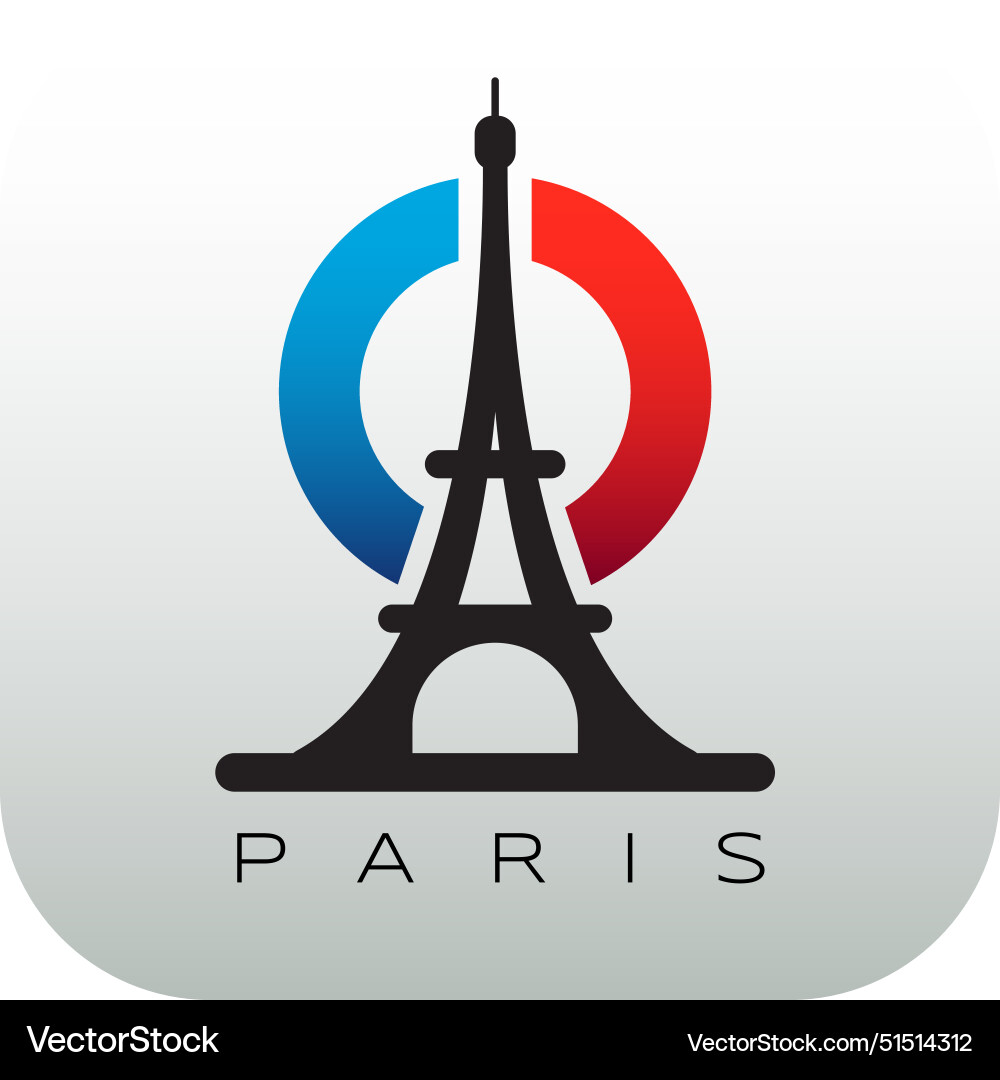 Eiffel tower logo icon paris city france Vector Image