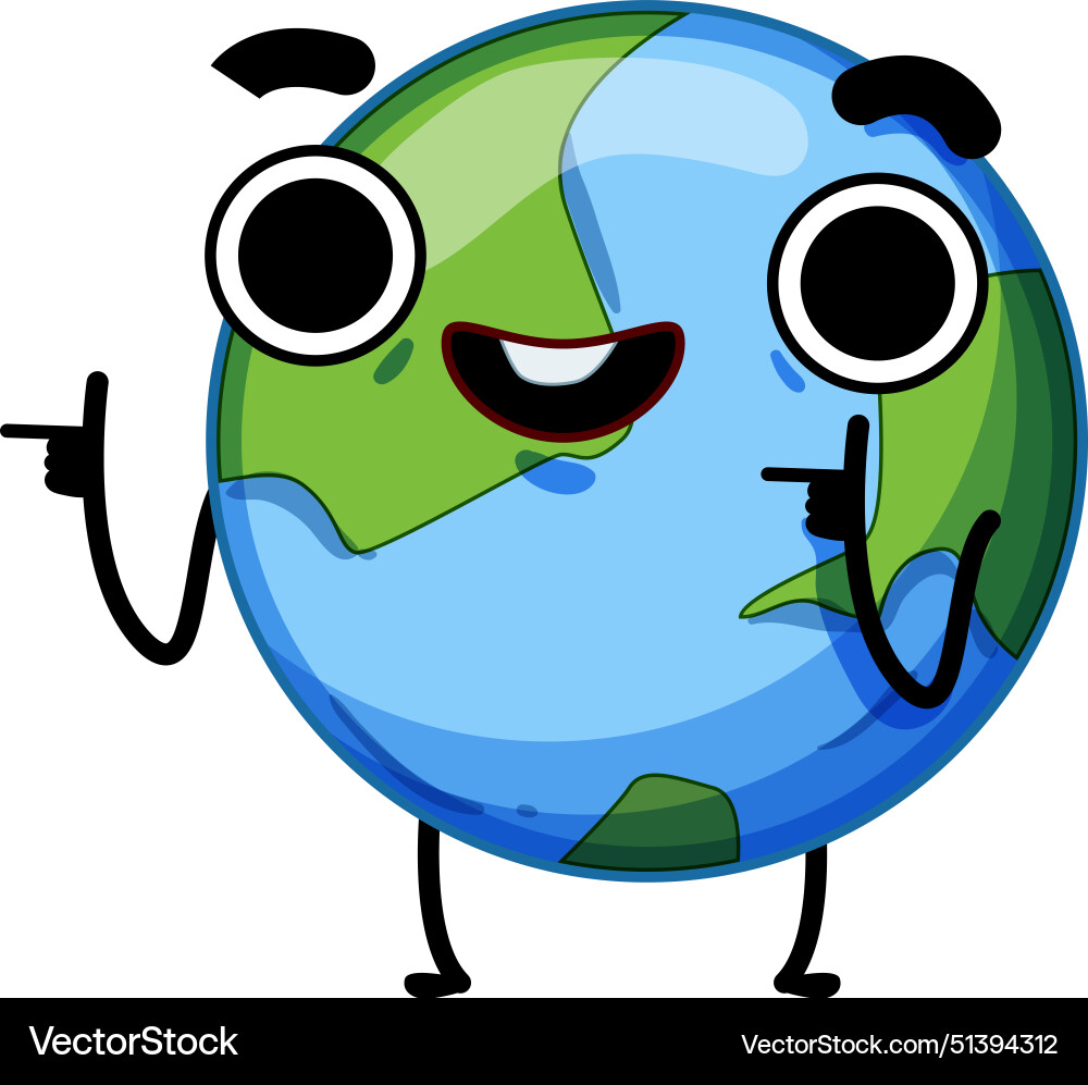 Globe earth planet character cartoon Royalty Free Vector