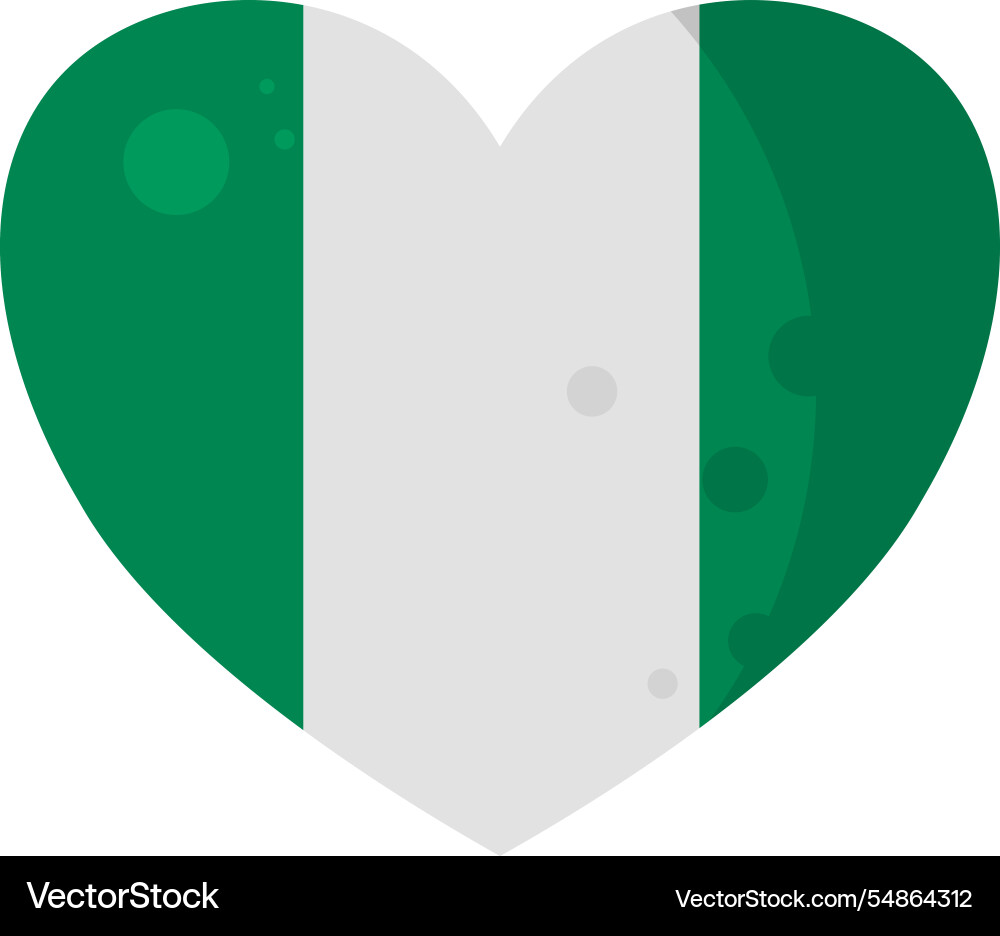 Heart with nigeria flag Royalty Free Vector Image
