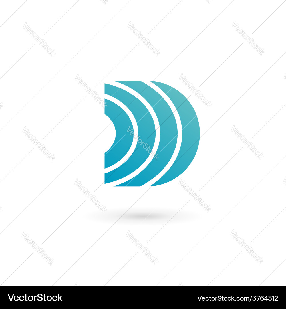 Letter d wireless logo icon design template Vector Image