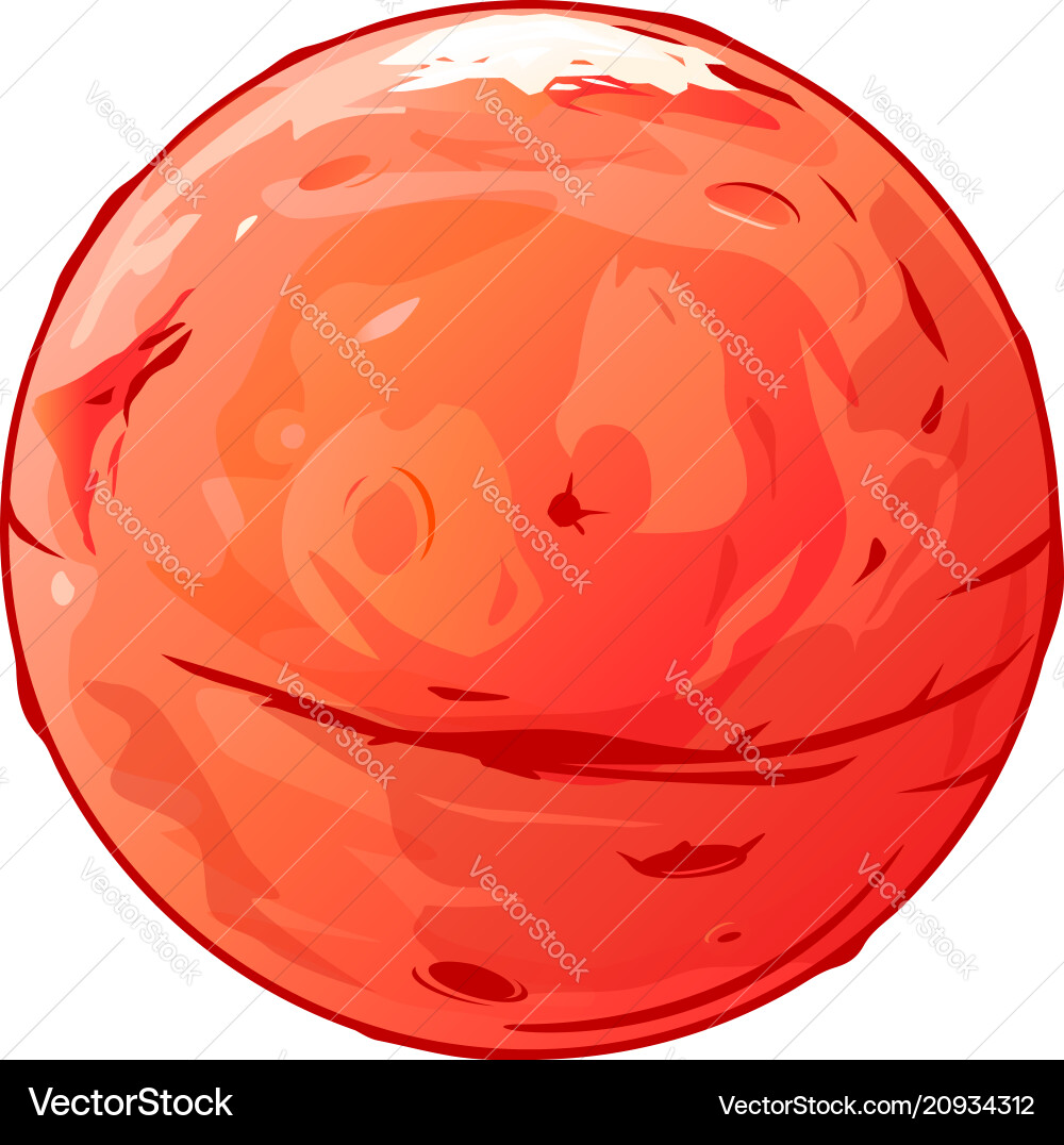 Mars planet cartoon Royalty Free Vector Image - VectorStock