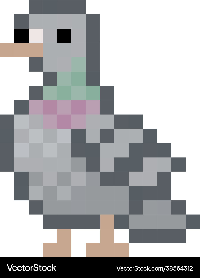 Pixel pigeon - isolated Royalty Free Vector Image