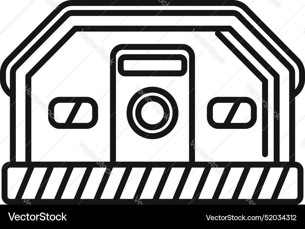 Space capsule docking station with entrance hatch Vector Image