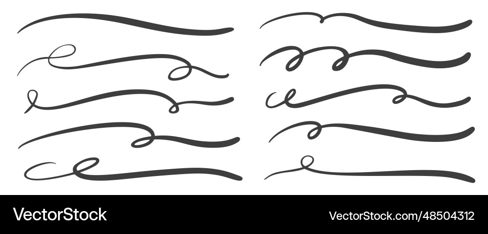 Swashes swoops and swishes calligraphy signs Vector Image