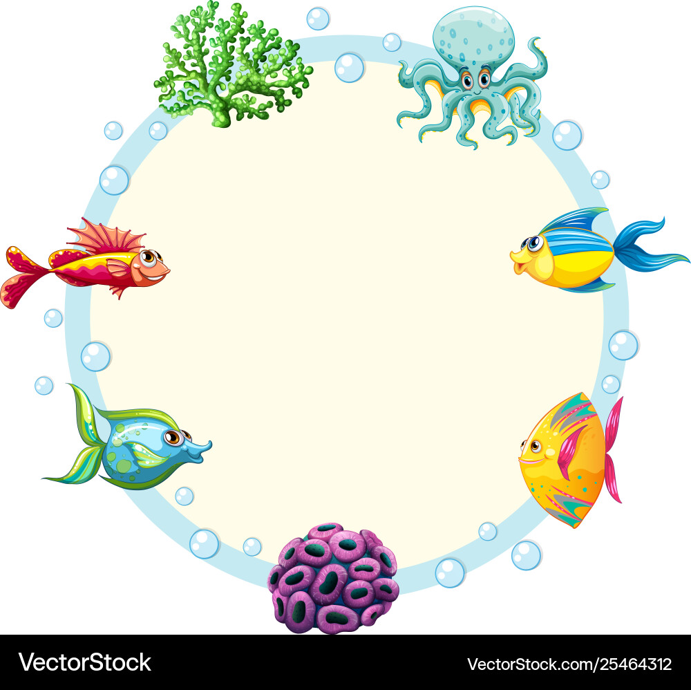 Underwater Creature Border Royalty Free Vector Image