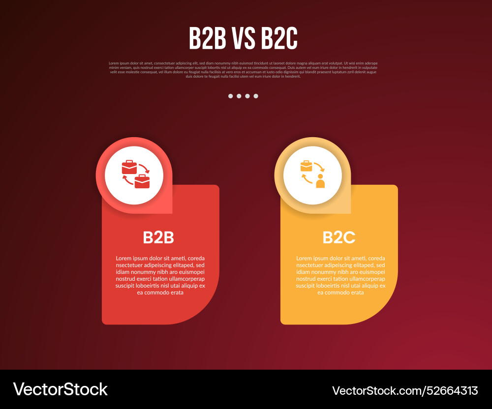B2b vs b2c business infographic for comparison Vector Image