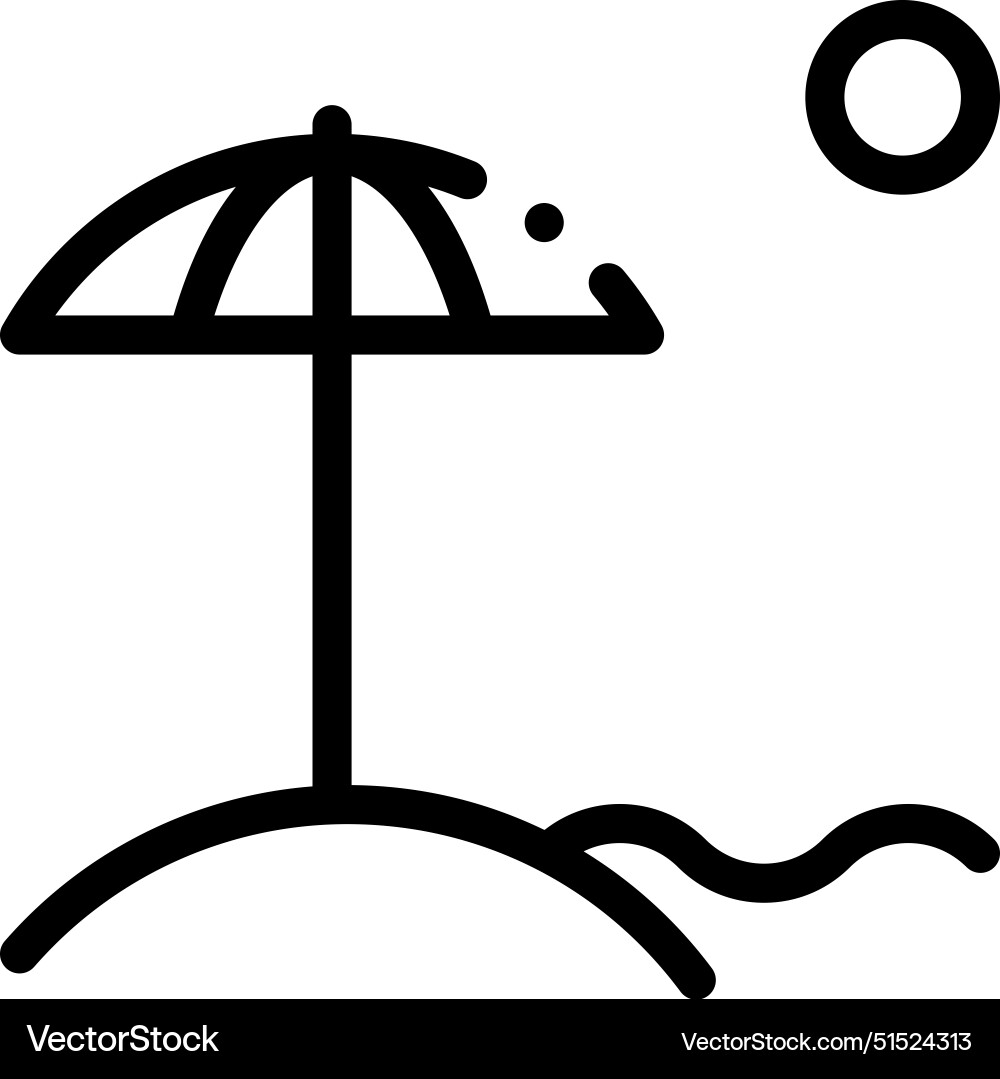 Beach icon thin linear style design isolated Vector Image