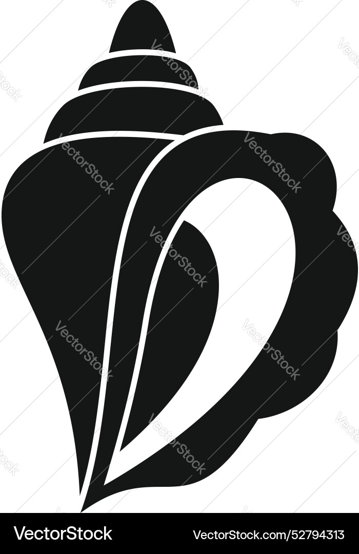 Black and white seashell icon representing marine Vector Image